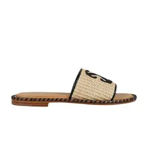 Off-White Twist Raffia Arrow Slides