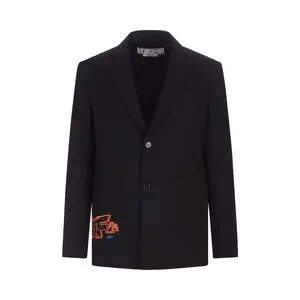 Off-White Single-breasted Blazer With Graffiti Strap