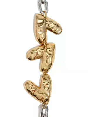 Bimba Y Lola Textured Hearts Bracelet - Gold