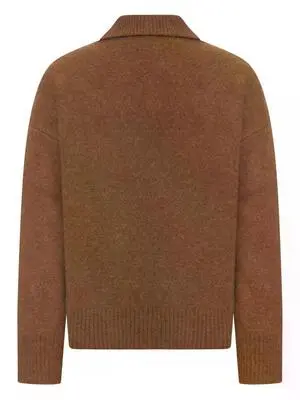 AMI Paris Heart-logo Sweater - Brown