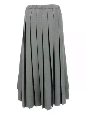 Plan C Asymmetric Pleated Skirt - Grey