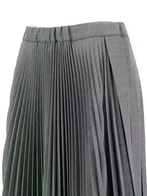 Plan C Asymmetric Pleated Skirt - Grey
