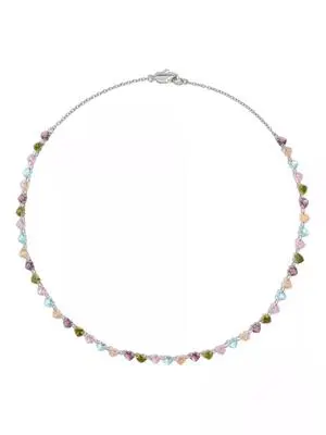 Bimba Y Lola Crystal Heart Necklace - Silver