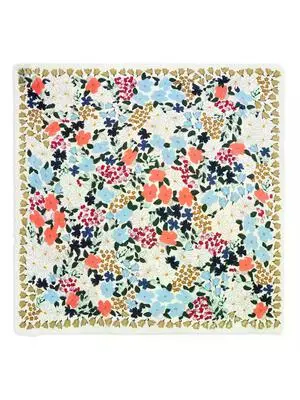 Bimba Y Lola Floral-print Border Shawl Scarf - Neutrals