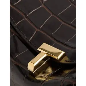 TOTEME T-lock Croco Leather Clutch
