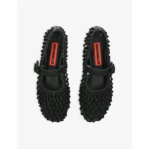 SIMONMILLER Knotted Riad Woven Ballet Flats - Black