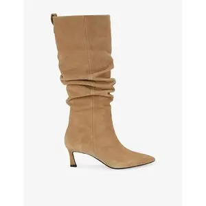 Kurt Geiger Stark Rouche Suede Knee-high Boots