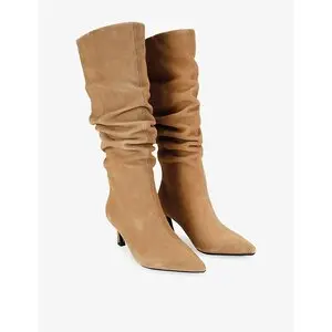 Kurt Geiger Stark Rouche Suede Knee-high Boots