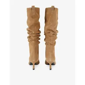 Kurt Geiger Stark Rouche Suede Knee-high Boots