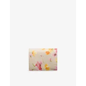 Prada Floral-print Leather Wallet - Neutral