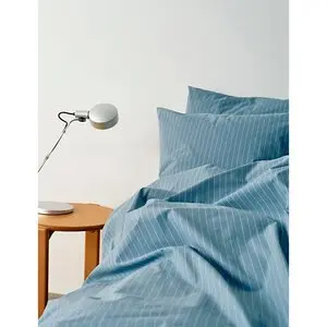 HAY Fineline Square Cotton Pillowcase 50cm X 70cm - Blue