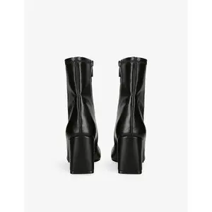 Steve Madden Hurst Faux-leather Heeled Boots - Black
