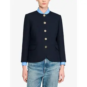 Sandro Regular-fit Woven Jacket - Navy Blue