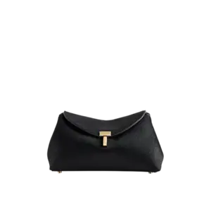 TOTEME T-lock Pony Hair Leather Clutch - Black