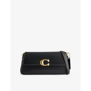 COACH Jet Leather Shoulder Bag Black