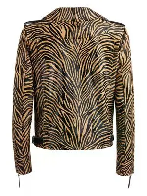 GIUSEPPE ZANOTTI Kian Animal-print Biker Jacket