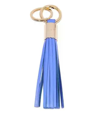 LANCEL Leather Tassel Keyring Blue