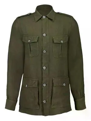 120% Lino Cargo-pockets Linen Shirt