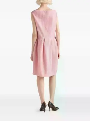 Prada Bow-detailed Pleated Dress