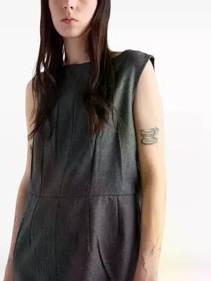 Prada Boat-neck Flannel Midi Dress