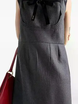 Prada Boat-neck Flannel Midi Dress