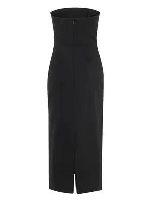 Staud Embroidered Strapless Midi Dress