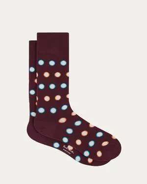 Paul Smith Joris Dots Crew Socks - Burgundy