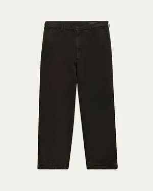 Prada Cotton Gabardine Flat-front Pants - Nero