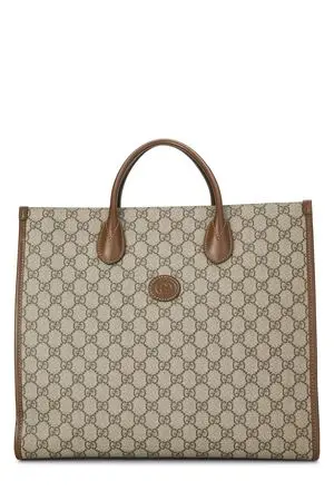 Gucci Original Gg Supreme Interlocking Tote - Brown