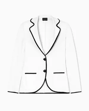 Giorgio Armani Single-breasted Silk-jersey Jacket - White