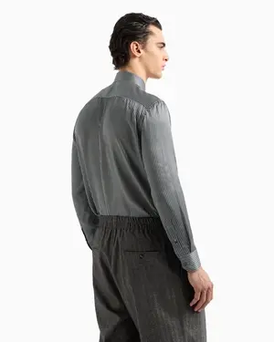 Giorgio Armani Shirt In Printed Silk Satin