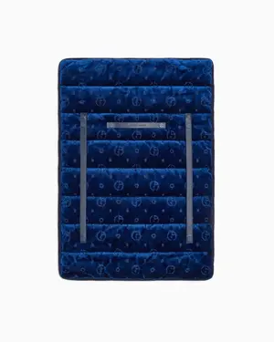 Giorgio Armani Poldo X Travel Mat In Monogram Jacquard Velvet - Blue