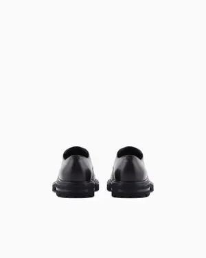 Giorgio Armani Nappa Calfskin Derby Shoes - Brown