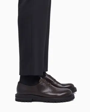 Giorgio Armani Nappa Calfskin Derby Shoes - Brown