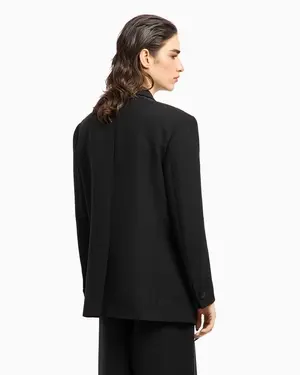 Giorgio Armani Silk Single-breasted Jacket With Rhinestone Embroidery