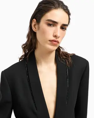 Giorgio Armani Silk Single-breasted Jacket With Rhinestone Embroidery