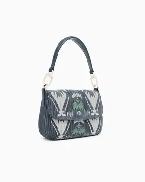 Giorgio Armani Small La Prima Soft Embroidered Suede Bag