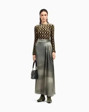 Giorgio Armani Small La Prima Soft Embroidered Suede Bag