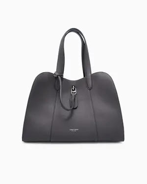 Giorgio Armani Large Pebbled Leather Tote - Brown