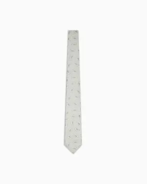 Giorgio Armani Paisley Jacquard Silk Tie Green