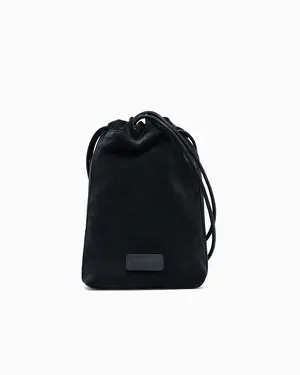 Giorgio Armani Suede And Calfskin Mini Bag - Black