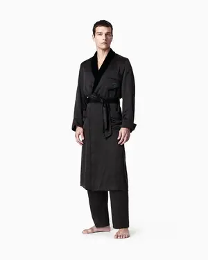 Giorgio Armani Monogrammed Silk Dressing Gown