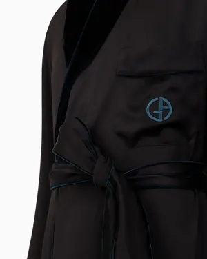 Giorgio Armani Monogrammed Silk Dressing Gown