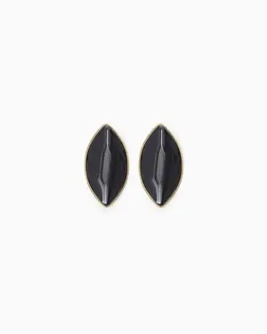 Giorgio Armani Clip On Earrings - Black