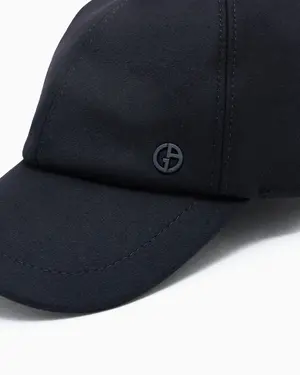 Giorgio Armani Virgin Wool And Cashmere Baseball Cap - Black