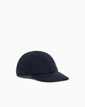 Giorgio Armani Virgin Wool And Cashmere Baseball Cap - Blue