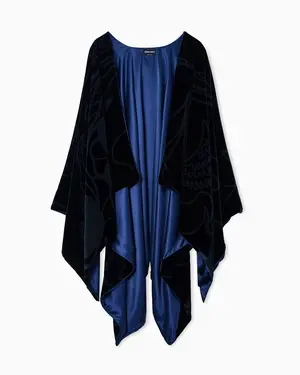 Giorgio Armani Devoré Velvet Cape - Black
