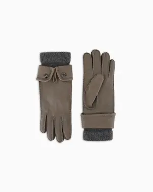 Giorgio Armani Deerskin Leather Gloves - Grey