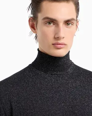 Giorgio Armani Rollneck Jumper In Cashmere, Silk And Lurex - Patterned