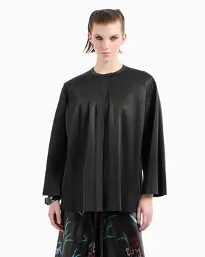 Giorgio Armani Pleated Nappa-leather Blouson